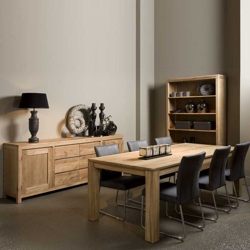 Table à Manger en Teck Robuste - Design Dimension 140x90